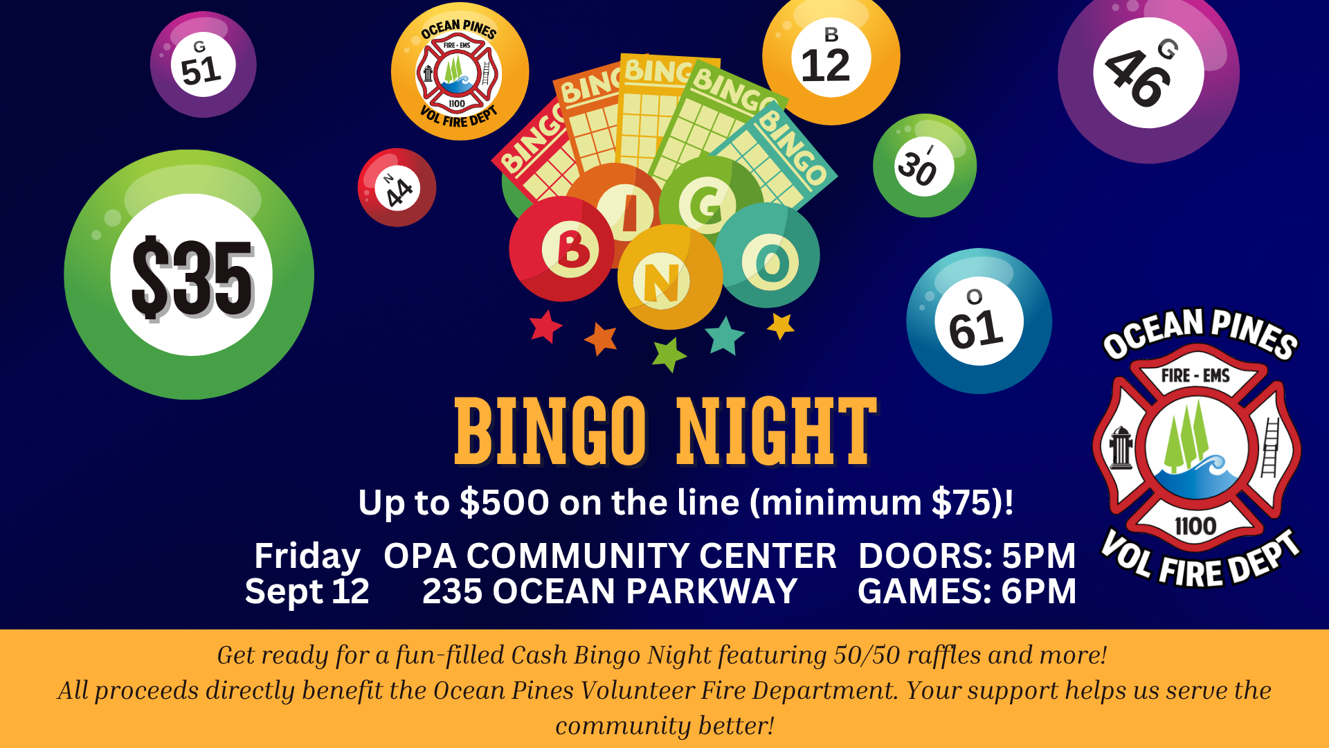 Cash Bingo - Ocean Pines Volunteer Fire Department
